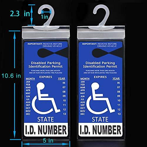Handicap Placard Holder for Auto Pack of 3 Disabled Parking Permit Sign ...