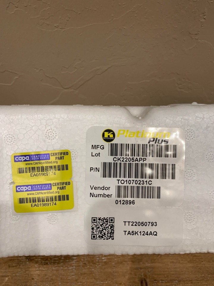 526140R090 New Bumper Face Bar Impact Absorber Front Upper for Toyota ...