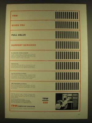 1963 TRW Computer Division TRW-230 computer Ad - Support Services | eBay