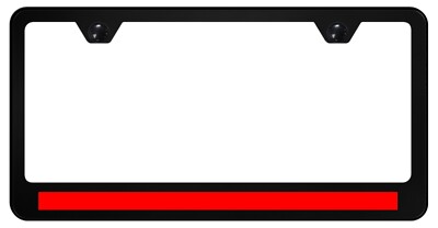 Thin Red Line License Plate Frame, Black High-grade 304 Stainless Steel ...