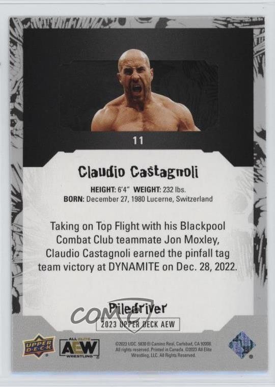 2023 Upper Deck AEW All Elite Wrestling Piledriver /100 Claudio ...