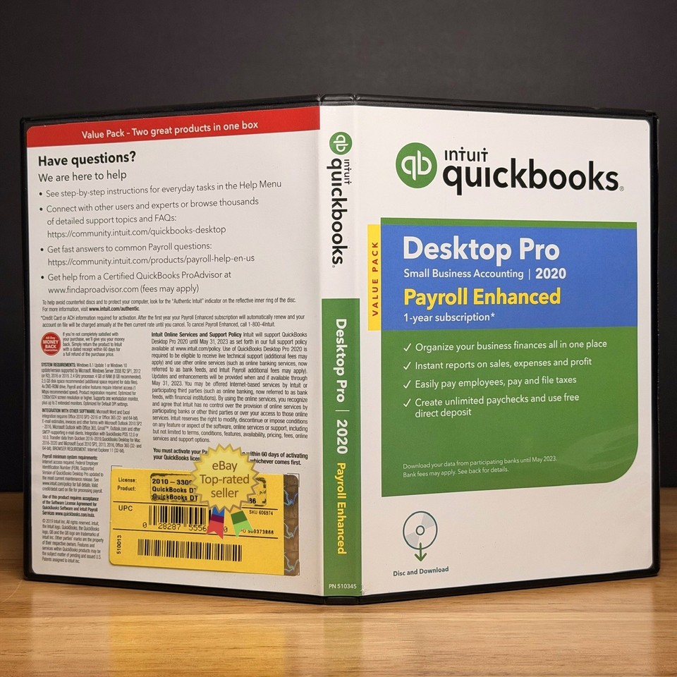 Quickbooks 2020 Desktop Pro Windows Retail Accounting -NO SUBSCRIPTI0N ...