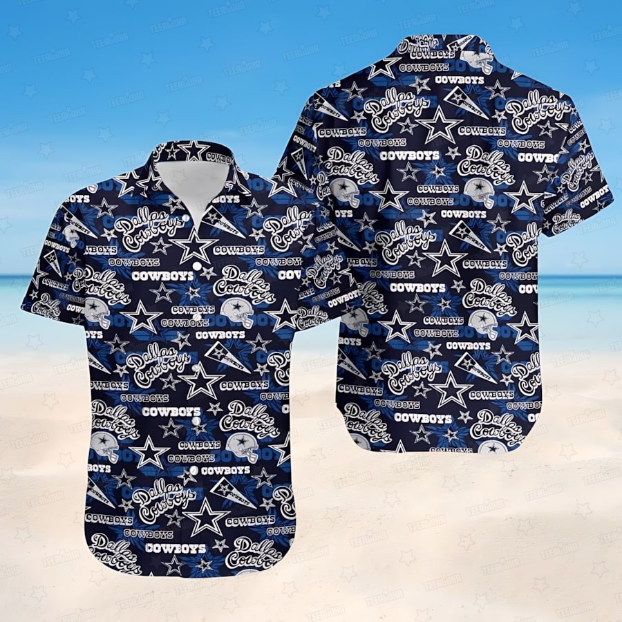 Dallas Cowboys Logo Frenzy Hawaiian, Gift For Friends, Gift For Fans | eBay