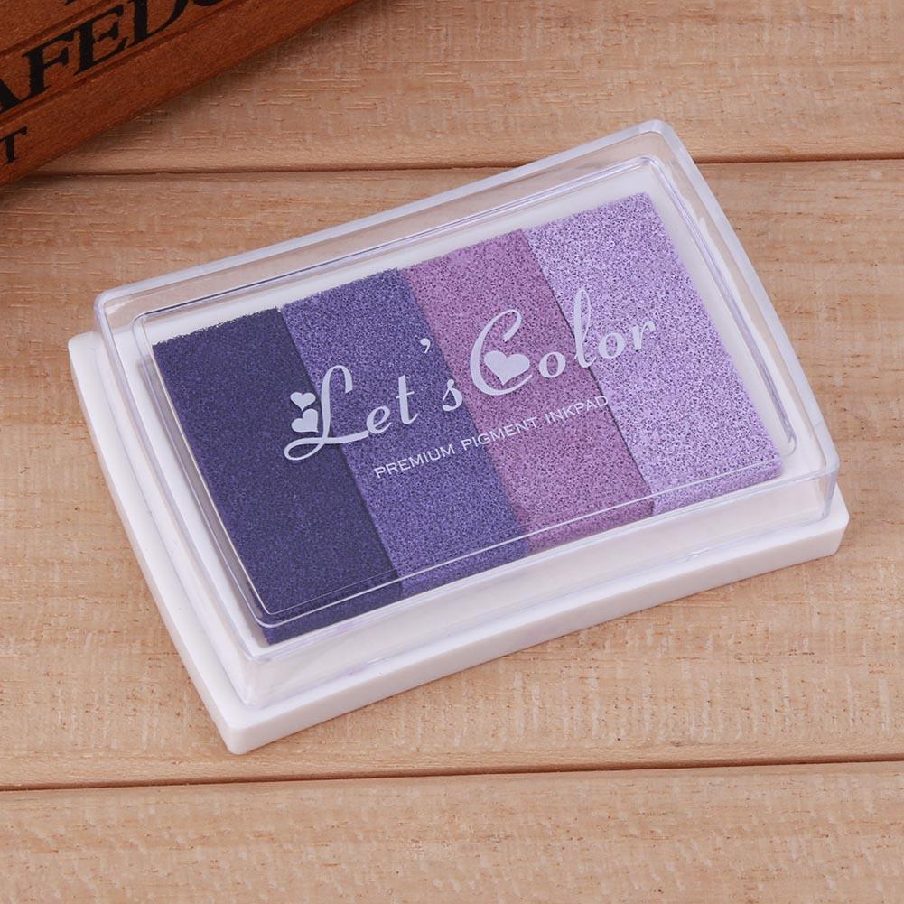 4 Colors Gradient Inkpad DIY Stamp Colored Ink Pad Printing Stationery ...