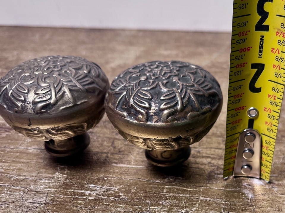 Vintage Heavy Metal Solid Door Knob Set Eastlake Ornate Detailed Nice ...