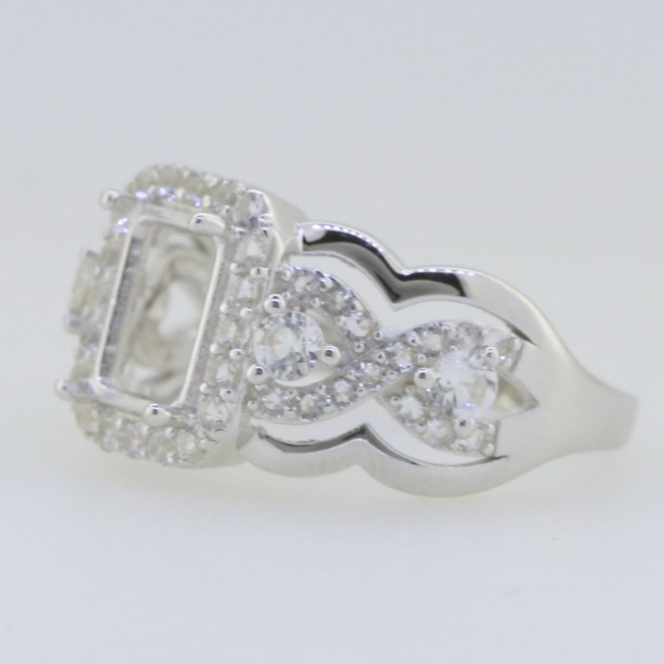 Sterling Silver Semi Mount Ring Setting Emerald OCT 8X6mm | eBay