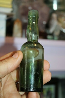 Antique, 5 1/4'', Steel Green, Lady Leg, Sample Whiskey Bottle, Item ...