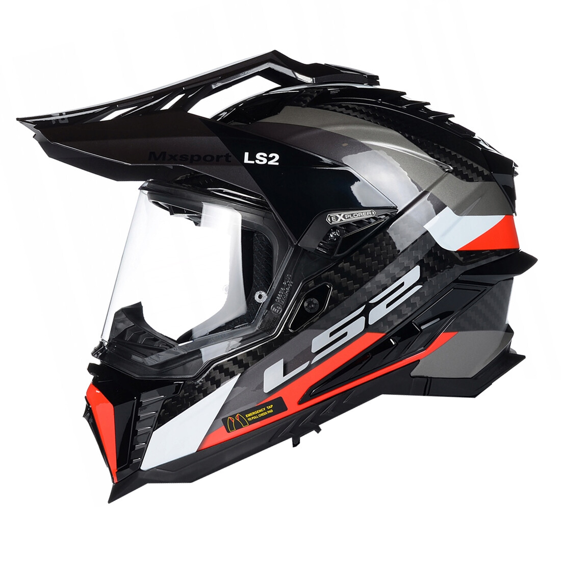 LS2 MX701 EXPLORER CARBON FIBRE ADVENTURE MOTORCYCLE QUAD HELMET ...