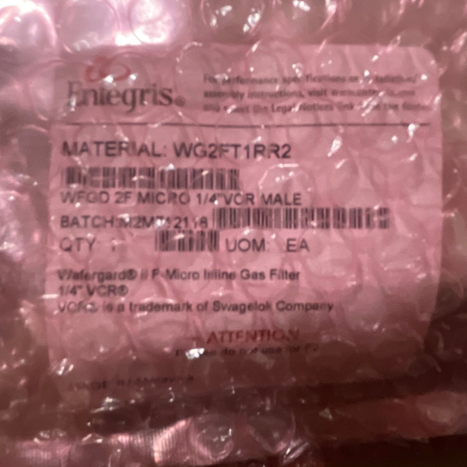 Entegris WG2FT1RR2, Gas Filter WFGD2F MIRCO 1/4" VCR, Male, new in ...
