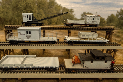 Walthers HO Work Train Set of 6 D&RGW features various work cars&crane ...