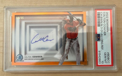 2022 Bowman 3-D Colton Cowser Autograph Orange Refractor 10/25 PSA GEM ...
