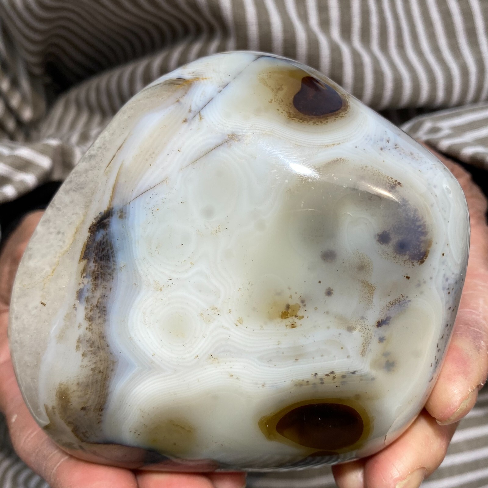 2.0lb Dendritic Chalcedony Quartz Agate Crystal Palmstone Banded ...