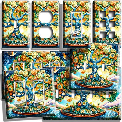 MEXICAN TALAVERA STYLE TREE OF LIFE LIGHT SWITCH OUTLET WALL PLATE ROOM ...