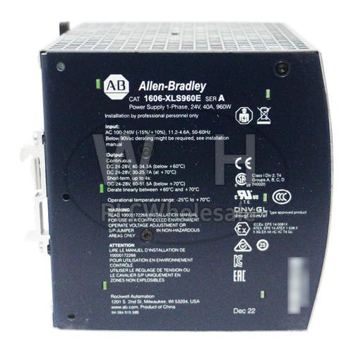 New Allen-Bradley 1606-XLS960E 100-240Vac input, 24Vdc, 960Watt (40A ...