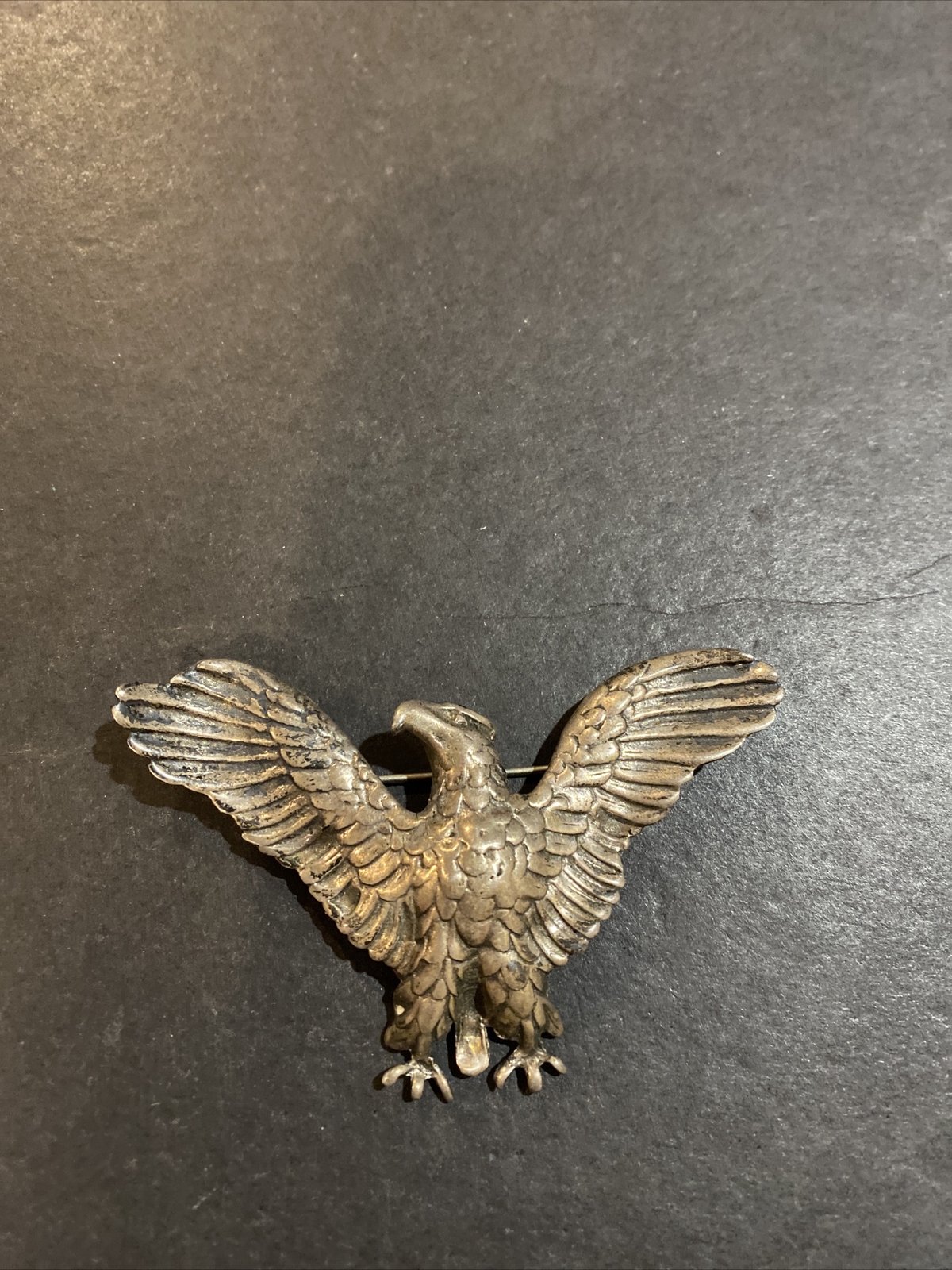 Vintage Sterling Silver Big Eagle Pin Brooch - Gem