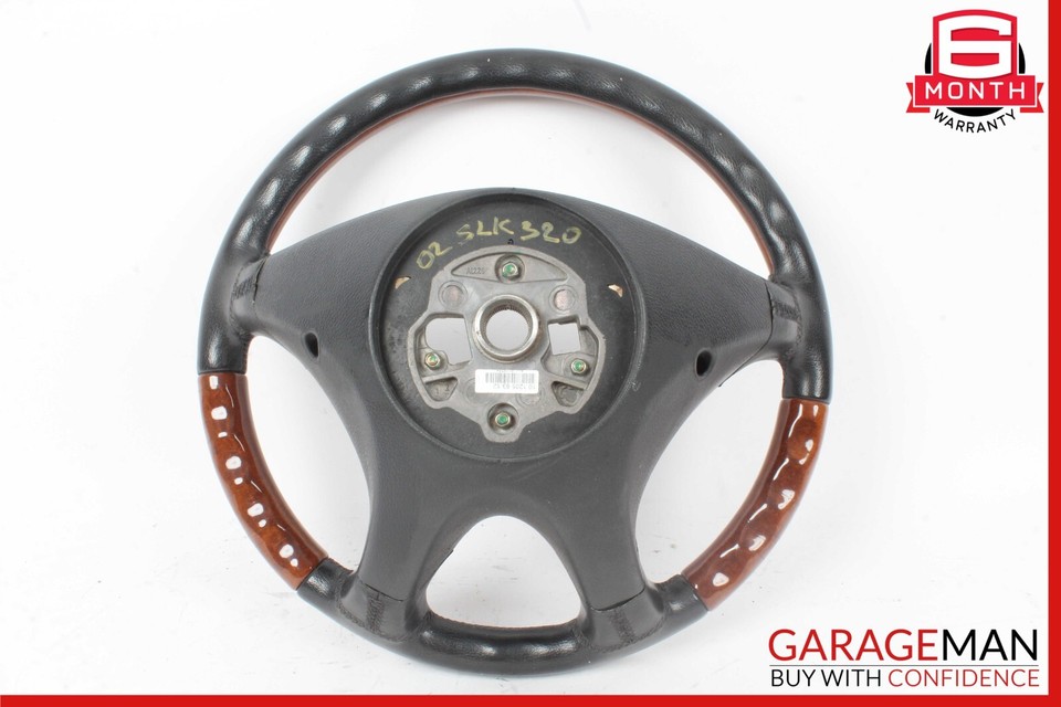 01-04 Mercedes R170 SLK320 SLK230 Driver Steering Wheel Black Wood OEM ...