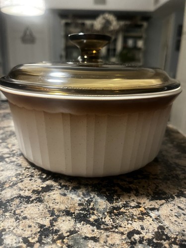 Corning Ware French Bisque F-5-B 1.5 Qt With Amber Lid | eBay