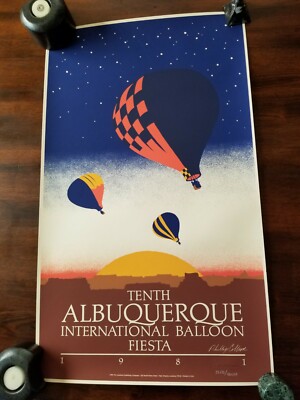 RARE 1981"ALBUQUERQUE INTERNATIONAL BALLOON FIESTA" POSTER NUMBERED ...