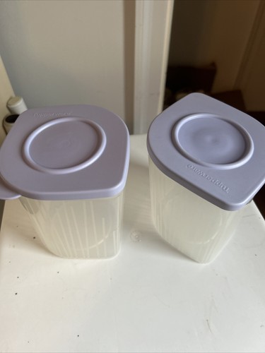 2 Tupperware Fresh N Cool Refrigerator Containers Blue Seals 5057A ...