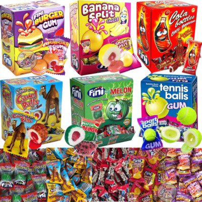 Fini Liquid-Filled Bubblegum –Retro Chewing Gum Sweets Gift Box (50 ...