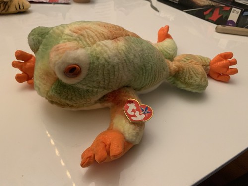 TY Beanie Baby 2000 PRINCE THE COLORFUL FROG TOAD 8" Bean Bag STUFFED ...