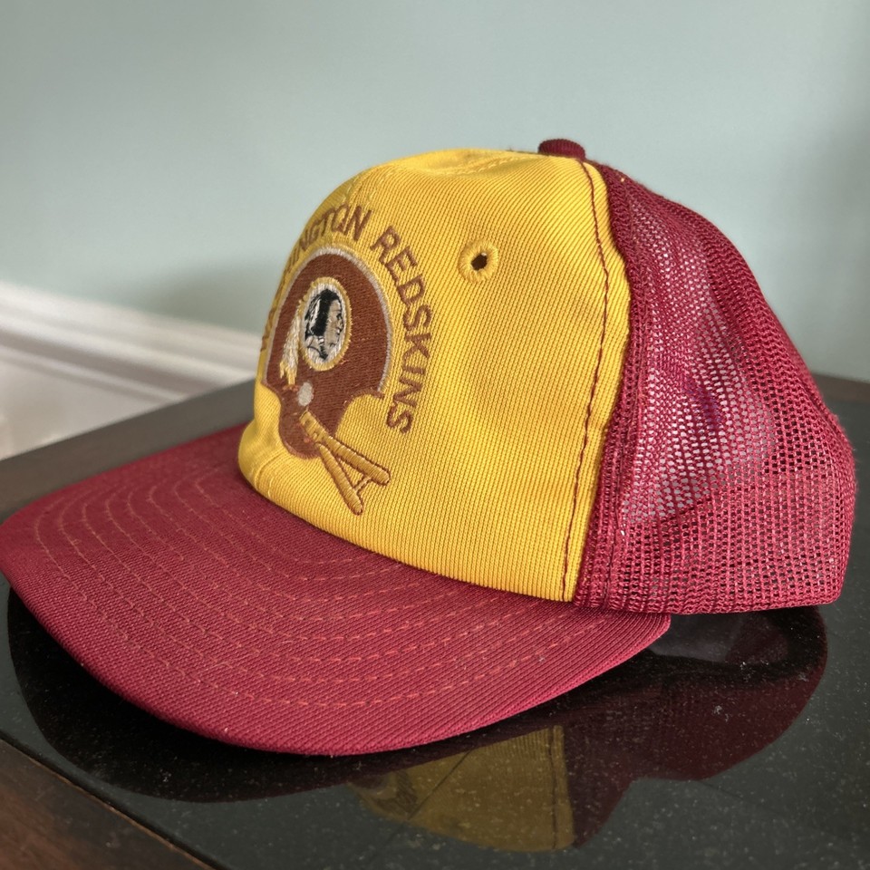 Vintage 1980s Washington Redskins Snapback Hat NFL Made USA Mesh Maroon ...