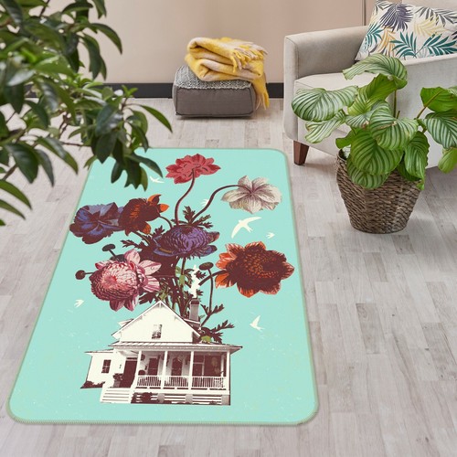 3D Castle Flower ZHUA04 Game Non Slip Rug Mat Photo Carpet Showdeer Zoe ...