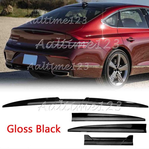 For Genesis G70 G80 Sedan Glossy Black Rear Trunk Spoiler Wing Lip ...