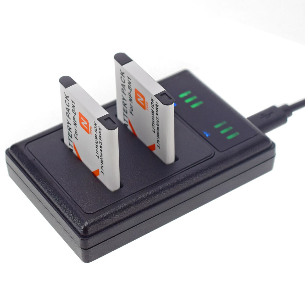 2x Battery for Sony NP-BN Cyber-shot DSC-T110P TX10 WX100 WX70W TX200VR ...