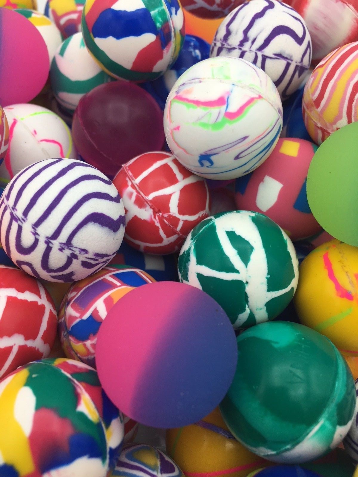 2000 Bouncy Balls Premium Quality 27mm 1" Vending Super Balls Colorful ...