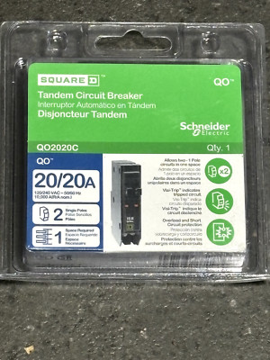 Square D Schneider QO 20 Amp Tandem Circuit Breaker QO2020C | eBay