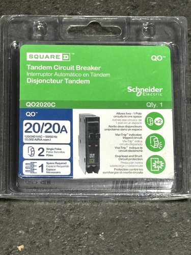 Square D Schneider QO 20 Amp Tandem Circuit Breaker QO2020C | eBay