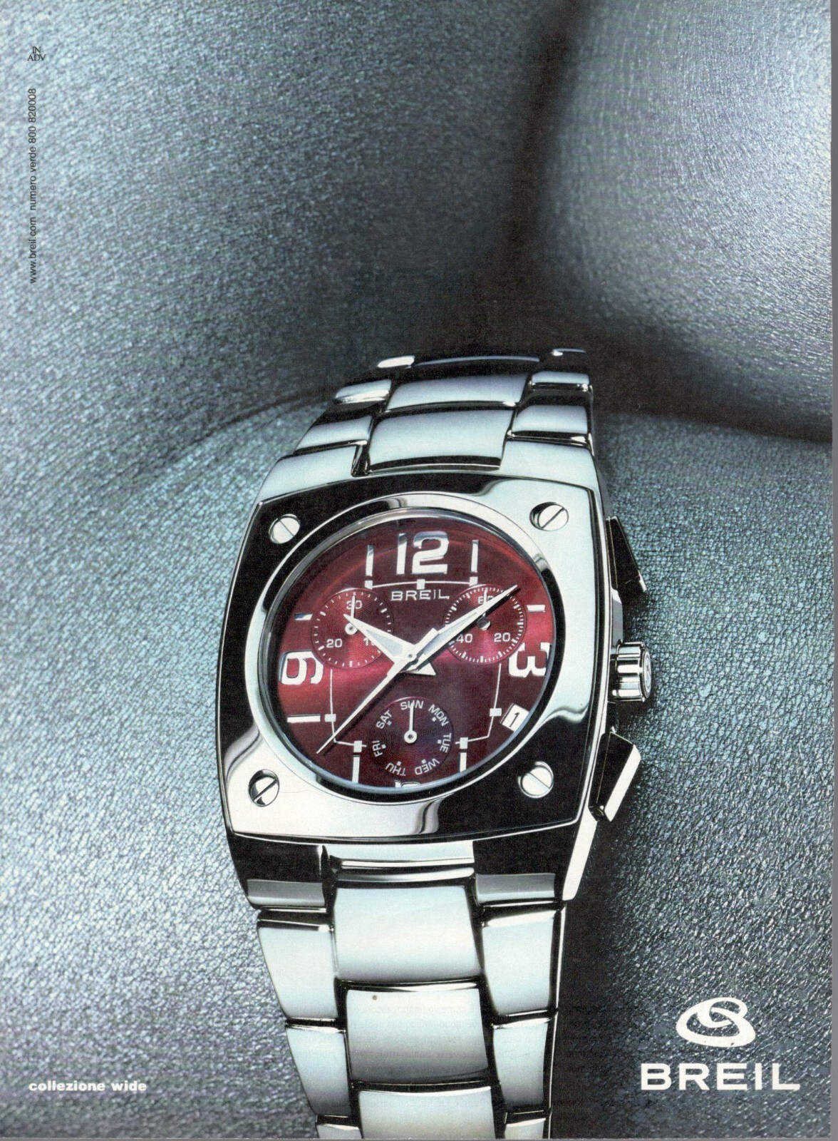 Breil Publicité 2001 1 Page Montre Collection Wide | eBay