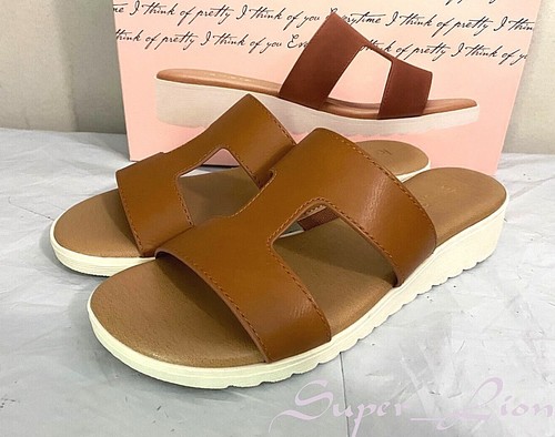 NEW Kensie Women's Elena H Band Slide Sandal - SIZE 6, 7, 8, 9 - Cognac ...