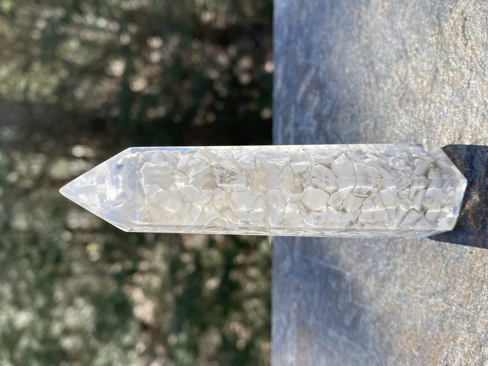 White Howlite Orgone Tower Point 4" Sleep Aid Calm Healing 29240E | eBay