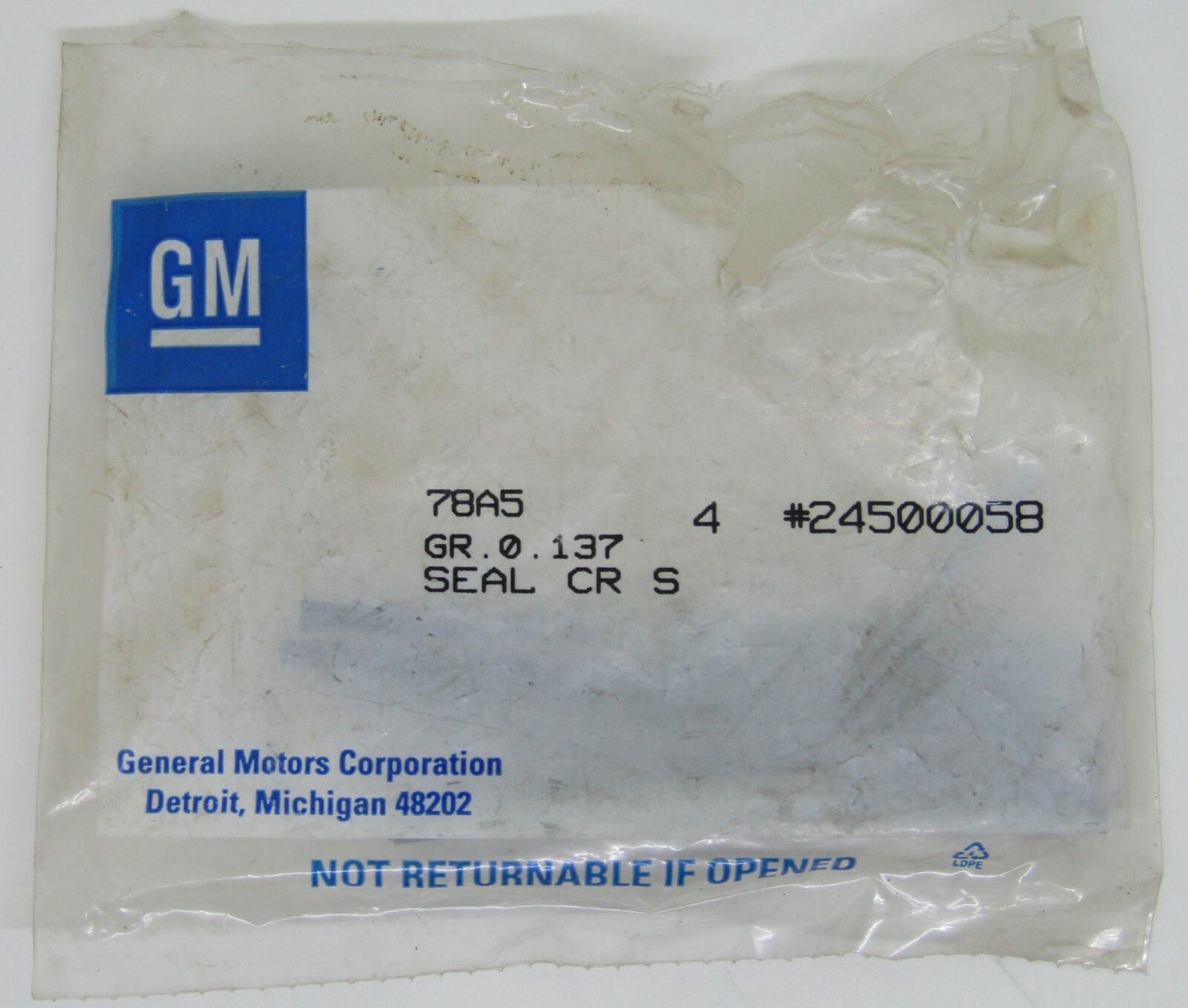 NEW GENUINE GM GENERAL MOTORS OEM SEAL LOT OF 5 PART NO. 24500058 | eBay