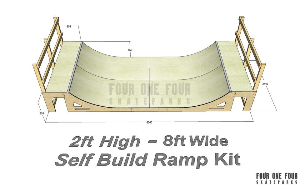 2ft High Mini Ramp Kit - Self Build Skate Ramp Halfpipe - DIY, BMX ...