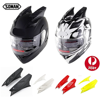 1 Pair Motorcycle Helmet Horns Self Adhesive Helmet Accessories ...