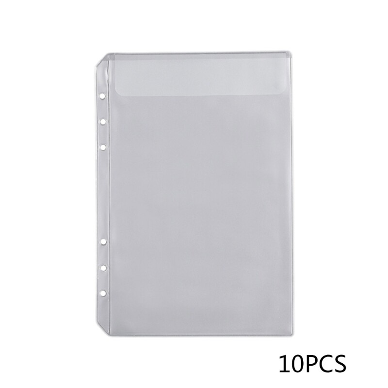 10Pcs/set PVC Binders Pocket Waterproof 6-Ring Budget Binder Planner ...