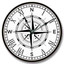 Compass Rose Pattern Wall CLOCK - Beachy and Nautical Home Decor - 7130 ...