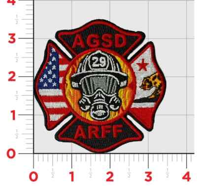 MARINE CORPS 29 PALMS AGSD ARFF FIRE RESCUE HOOK & LOOP EMBROIDERED ...