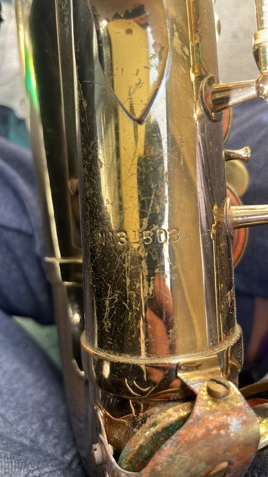 Vintage Brass Saxophone Amber Lacquer Finish Engraved Serial No. 31503 ...