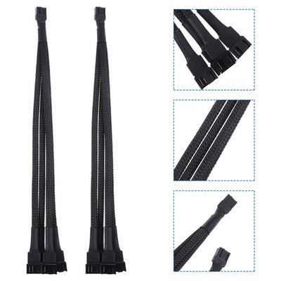 2 PCS Power Supply Adapter Computer Fan Connection Cable Converter ...