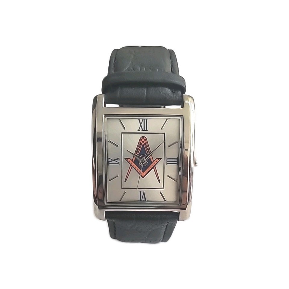 Masonic Men's Watch Elegant Black Leather Band Watch New W007 | eBay
