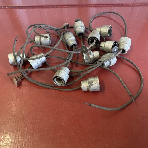 VINTAGE SINGLE CONTACT LIGHT PLUG LEAD LOT (13) FOR ANTIQUE AUTO CAR ...