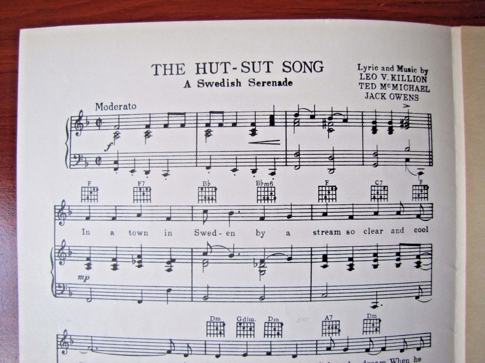 The Hut-Sut Song: a Swedish Serenade - 1941 sheet music - Freddie ...