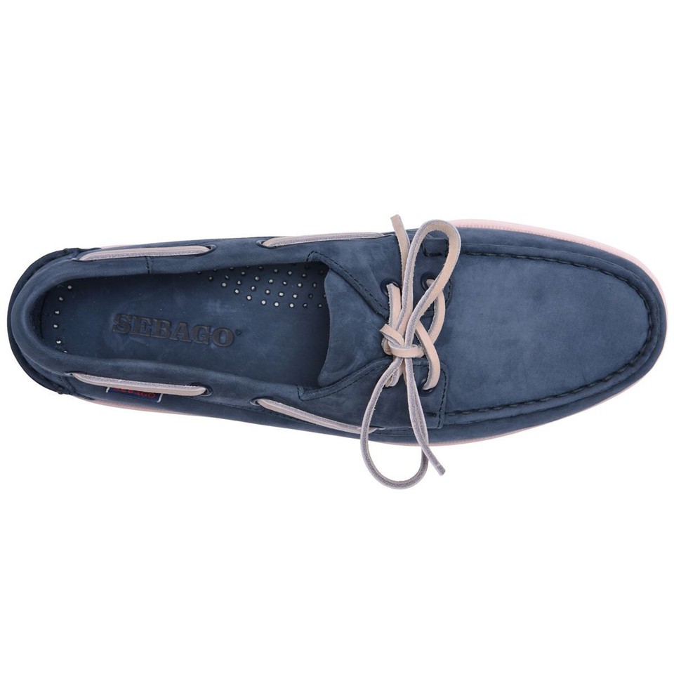 SEBAGO Docksides Portland Nubuck Shoes Blue Navy-Baby Pink New | eBay