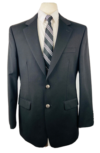 CHAPS RALPH LAUREN Mens 40R Black Silver Button Blazer Sport Coat Suit ...
