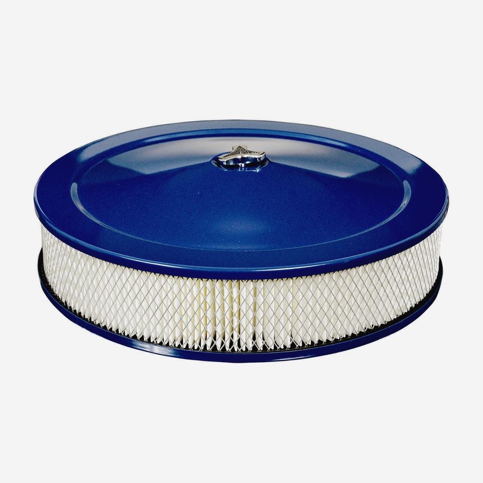 Ford 14" Air Cleaner Kit Blue Steel 14" x 3" w/ Paper Filter for 4BBL ...