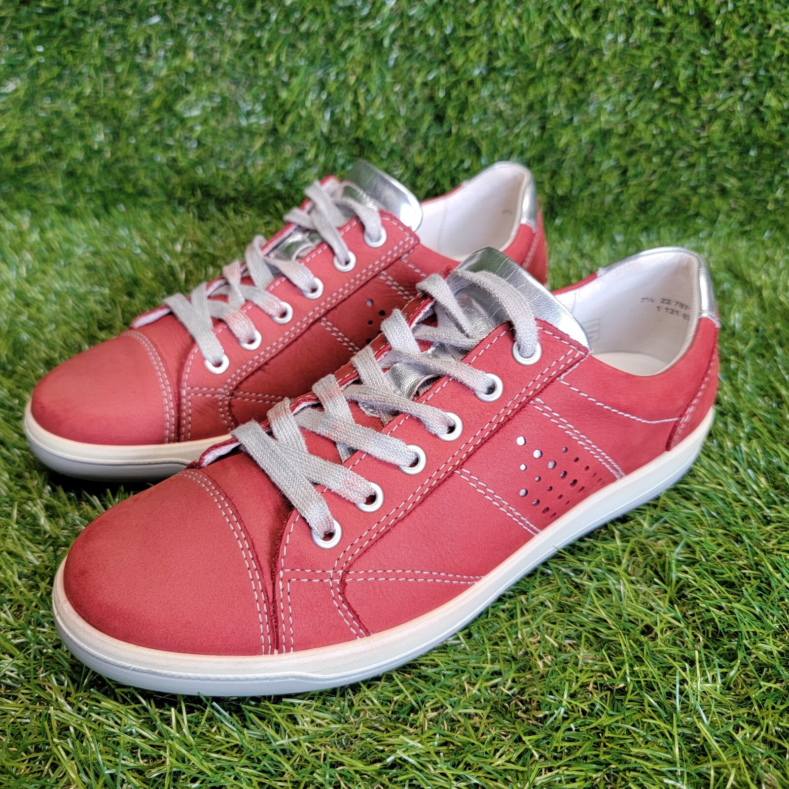 Women's Medicus " HANNE" Red Suede Sneakers Size 7.5 UK/ 9 US Made In ...